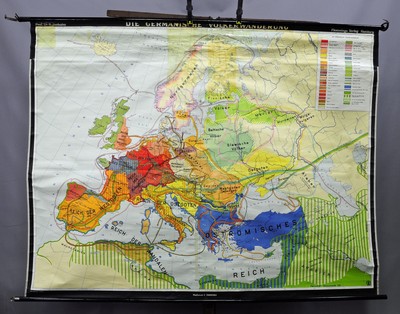 Rollable Poster Wall Chart Map History Germanic Migration of Peoples | eBay