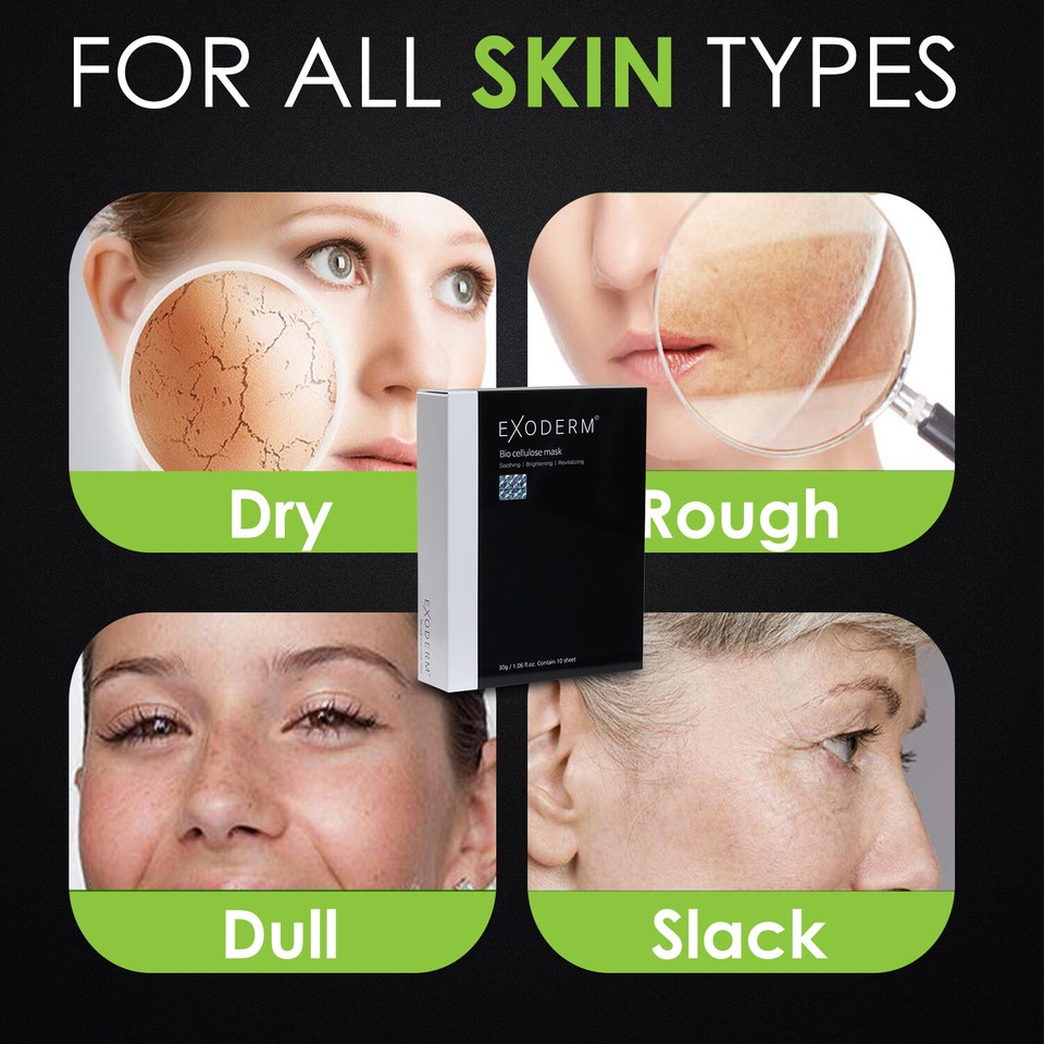 EXODERM Bio Cellulose Face Mask (5/10 Sheets) K-Beauty Anti-Aging ...