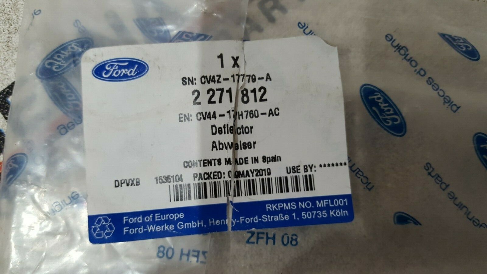 GENUINE FORD KUGA MK2 2012-2019 REAR BUMPER BRACKET PLATE 2271812 ...