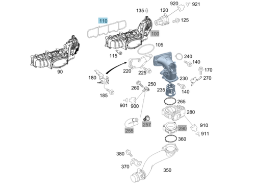 Mercedes-Benz a W176 Intake Manifold Seal A6510910060 Genuine for sale ...