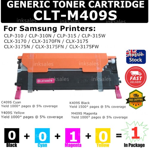 1 Toner CLT M409S CLTM409S MAGENTA ONLY for Samsung CLP 310 CLP315W CLX ...
