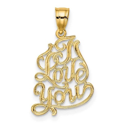 14K Gold I LOVE YOU Script Charm 0.6 x 0.9 in | eBay