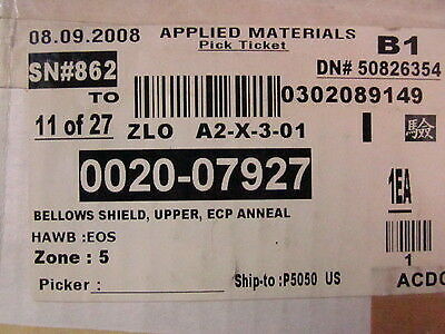 Applied Materials (AMAT) 0020-07927 Bellows Shield, Upper, ECP ANNEAL ...