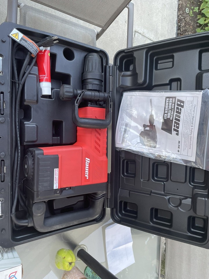 Bauer 1631E-B 12.5A SDS Max Type Pro Demolition Hammer Kit | eBay