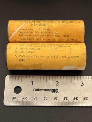 Type A WWII US ARMY MESS RATION FUEL TABLET HEATING TABLETS Tube, NOS ...