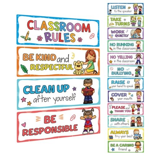 Lachilly 16Pcs Classroom Rules Cards, Class Interactive Classroom Rules ...