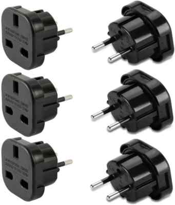 3 x UK To EU Euro Europe European Travel Adaptor Plug 2 Pin Adapter qty ...