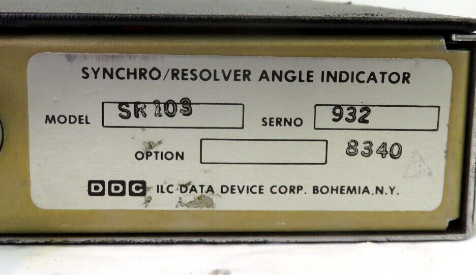 DDC Data Synchro Resolver Angle Position Indicator SR103, FOR PARTS ...