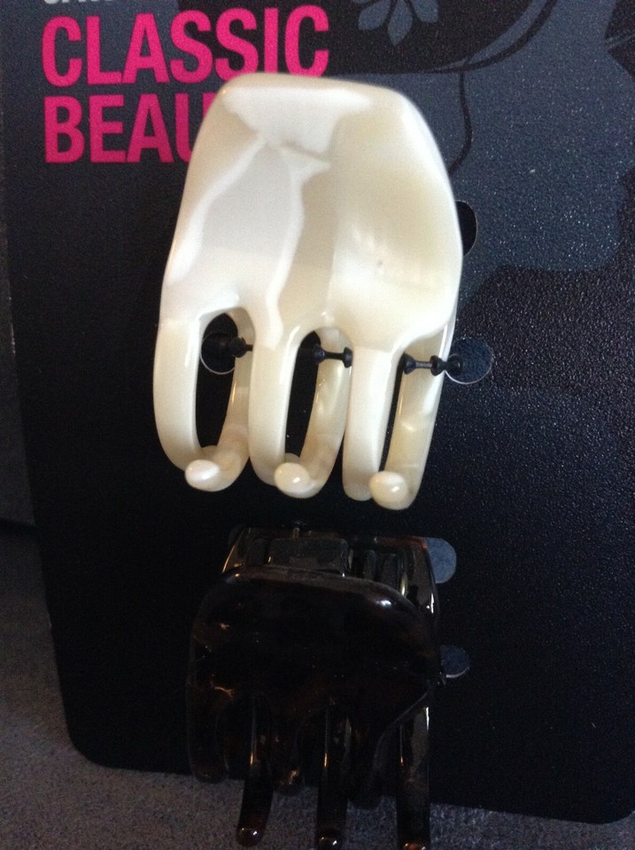 CVS BEAUTY 360 CLASSIC BEAUTY 2 CT BROWN WHITE MARBLED HAIR JAW CLIPS ...