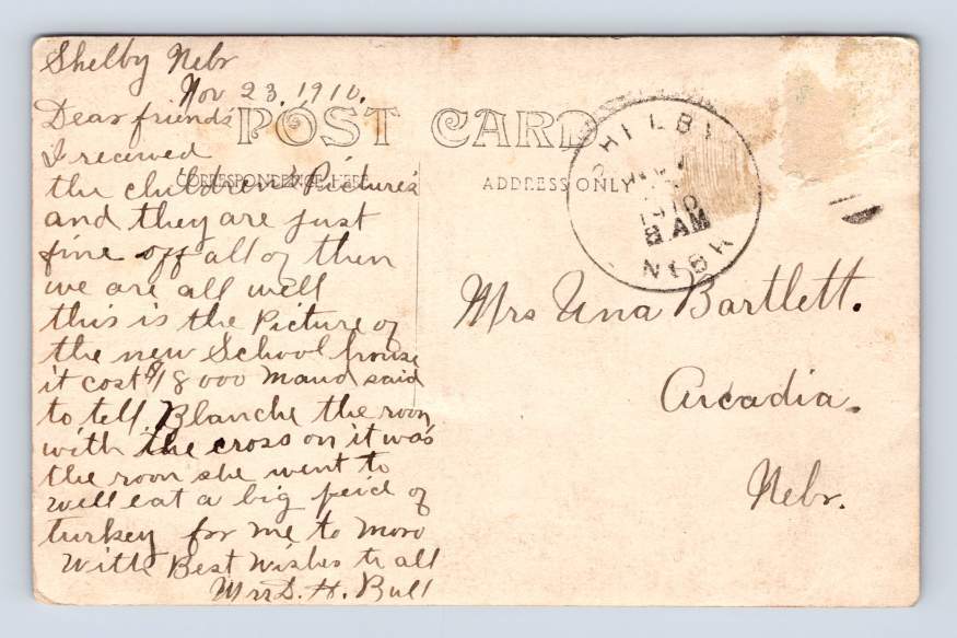 Public School SHELBY Nebraska RPPC Polk County Antique Photo Postcard ...
