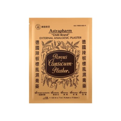 6 PACK (48 Patches) Astrapharm “Chilli Brand ” Porous Capsicum Plasters ...