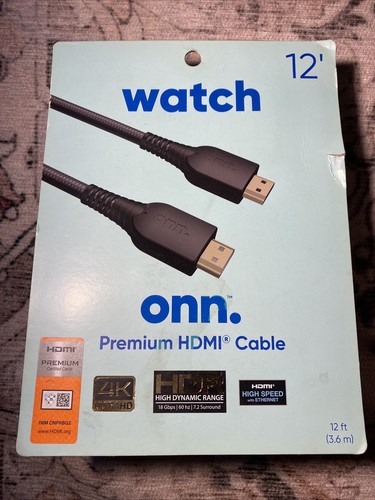 ONN. Premium HDMI Cable 12’ Brand New In Box | eBay