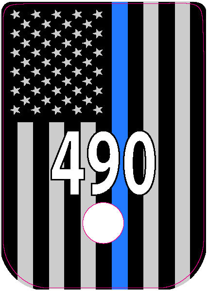 FITS GLOCK 9MM-40 CAL TBL FLAG Mag Base Plate STICKERS with YOUR BADGE ...