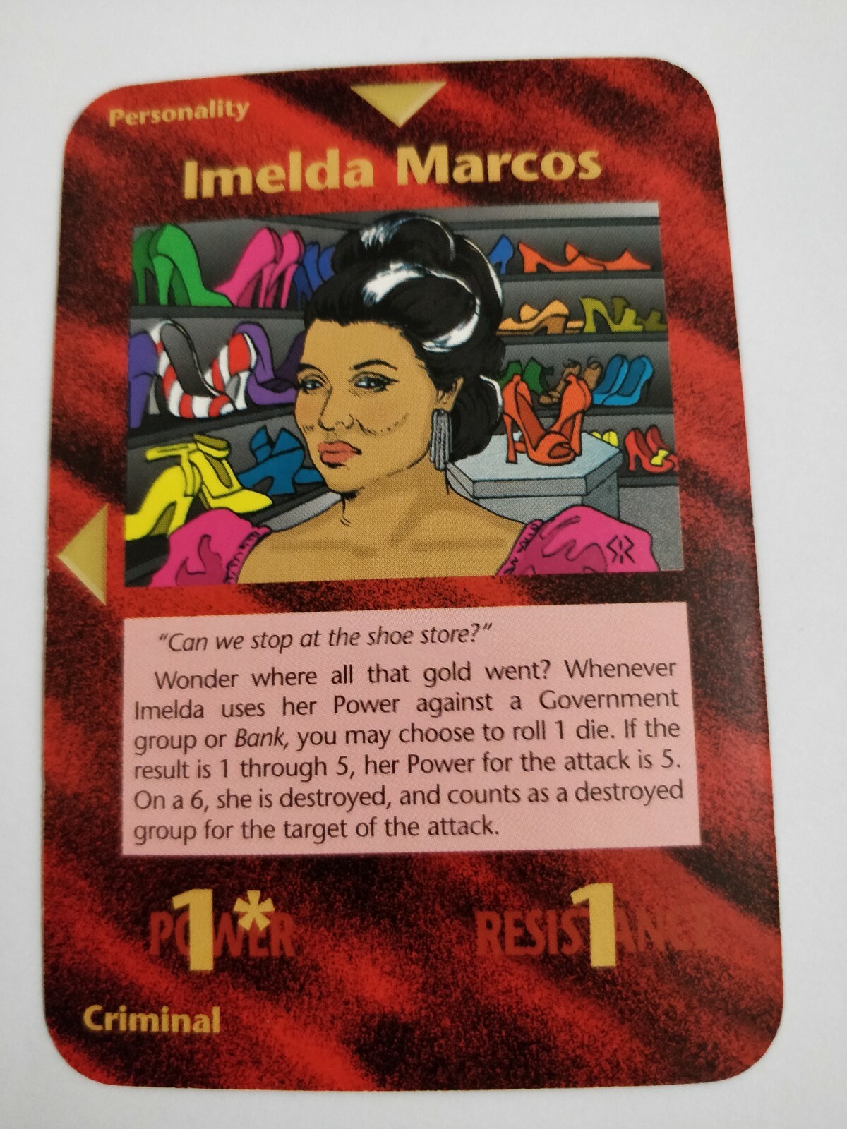 IMELDA MARCOS : ILLUMINATI NEW WORLD ORDER LIMITED 1994 CARD GAME INWO ...