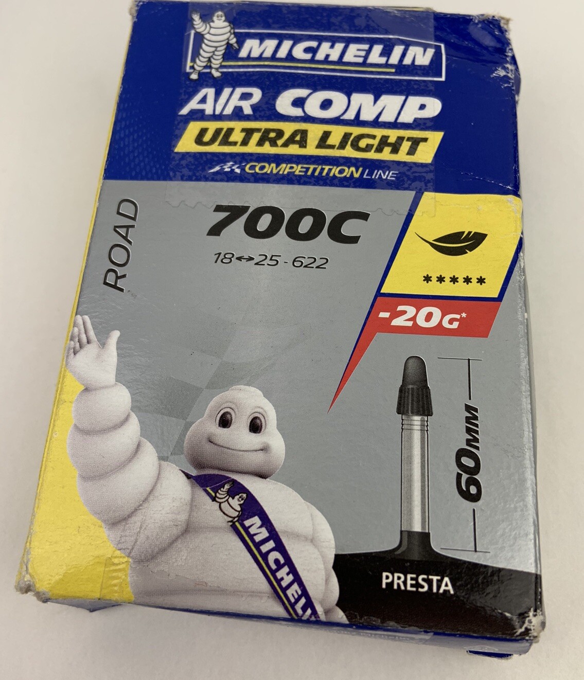 Michelin AirComp Ultra Light Tube, 700C 60mm Presta Valve | eBay