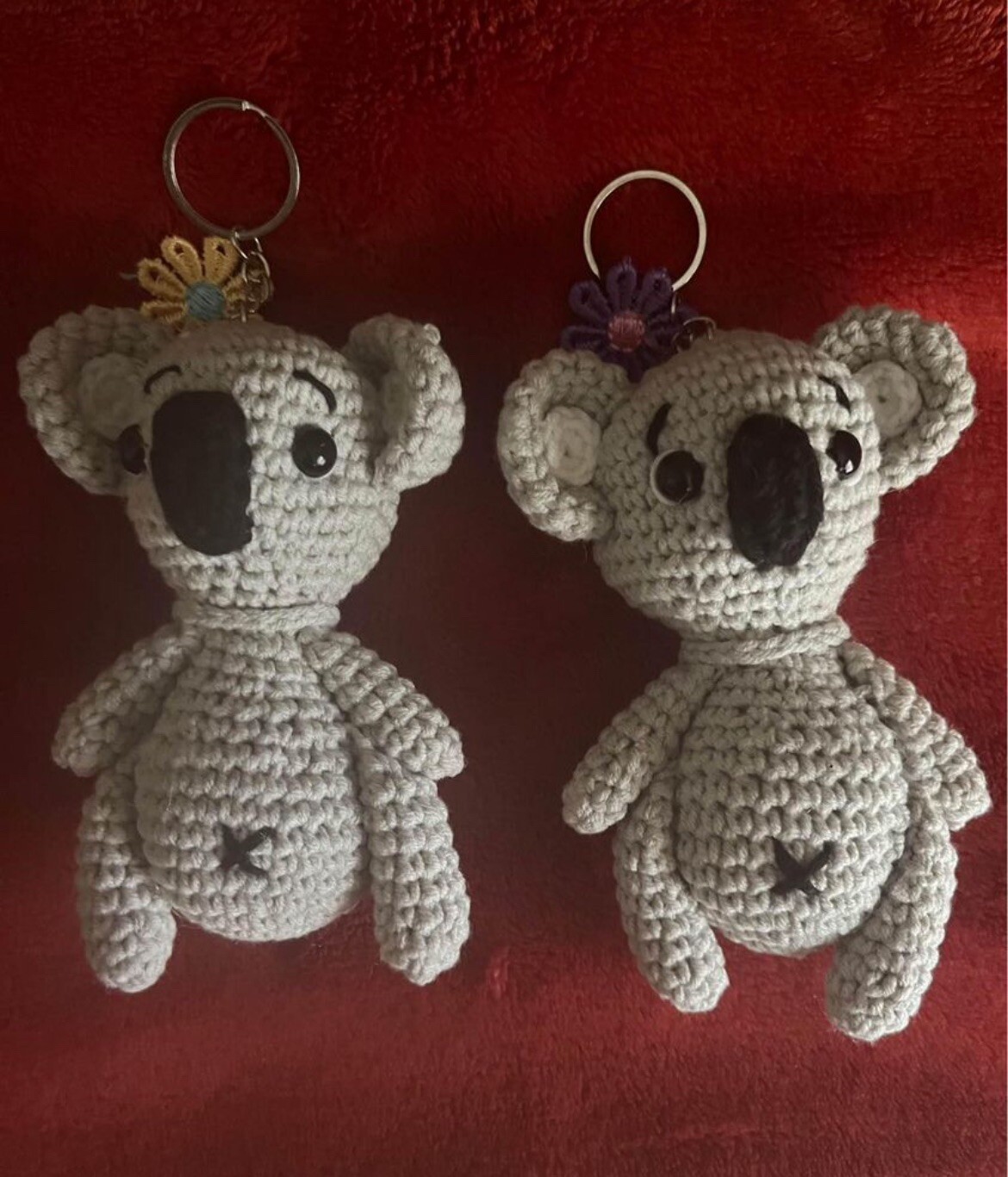 Koala handmade crochet keychain/bag ornaments cotton yarn washable | eBay