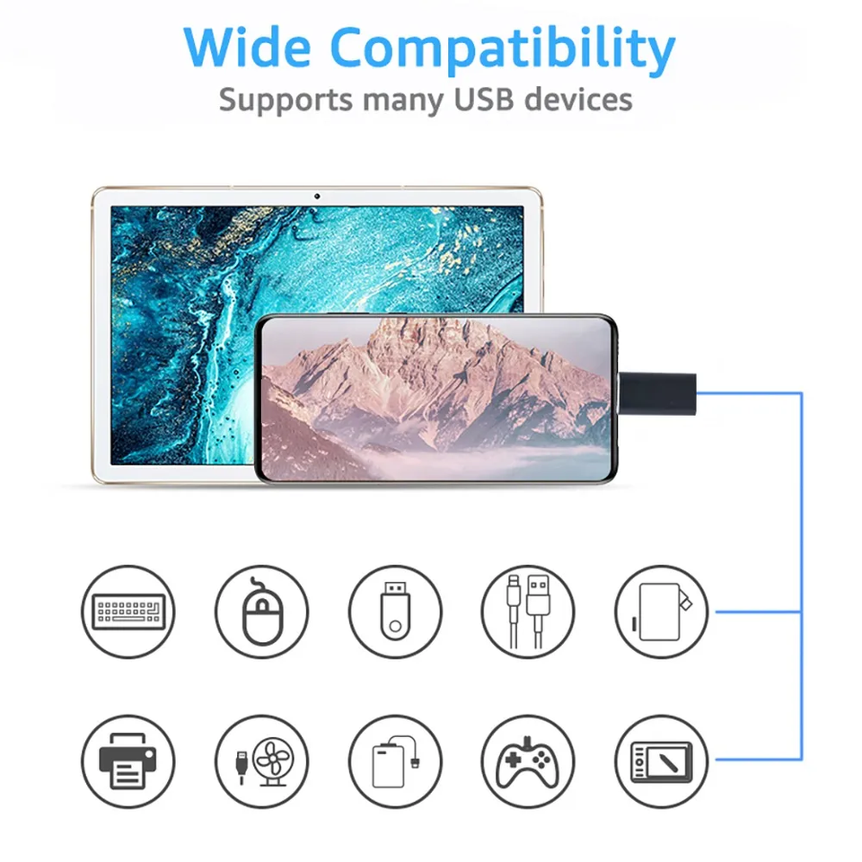 200x Type C Female to Micro USB Male Port Converter Charge Data Sync ...