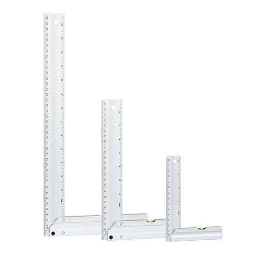 "POWERTEC L Square Ruler 3pc Set-Bubble Levels, Anodized Aluminum ...