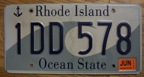 SINGLE RHODE ISLAND LICENSE PLATE - 1DD 578 - OCEAN STATE | eBay