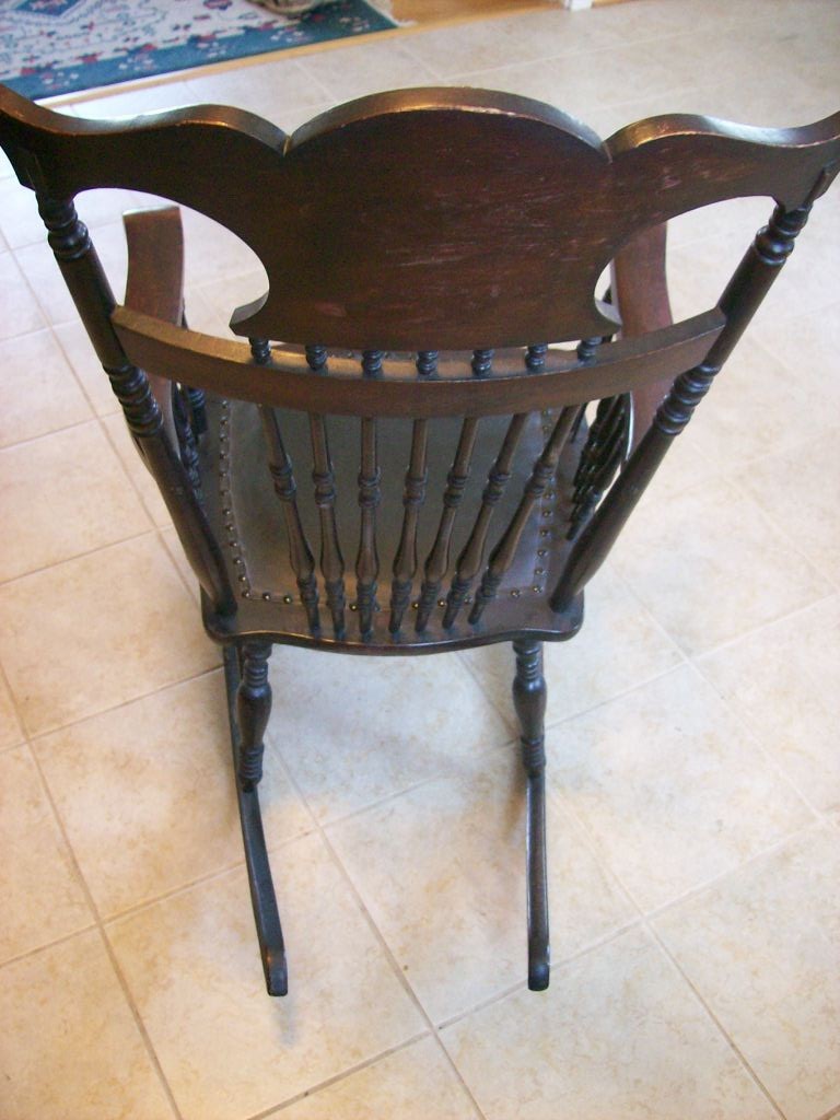 ANTIQUE MAHOGANY SPINDLE BACK ROCKER | eBay