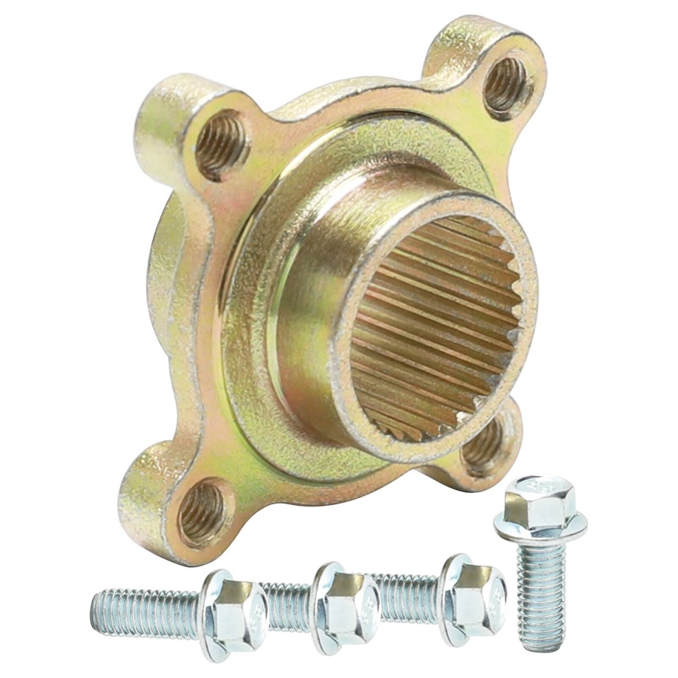 4 Stud 28T Spline Go Kart Rear Sprocket & Brake Disc Rotor Mounting Hub ...