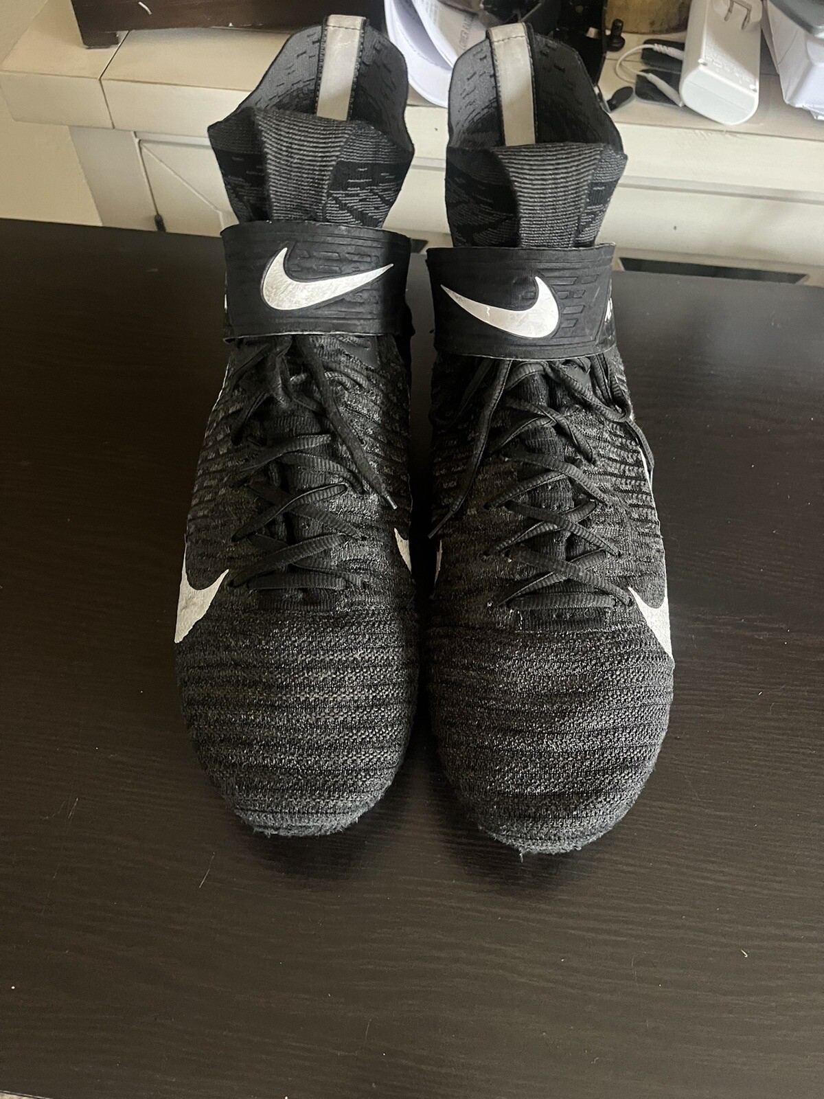 Nike Alpha Menace Elite 2 Black Flyknit Football Cleats Men’s Size 13 ...