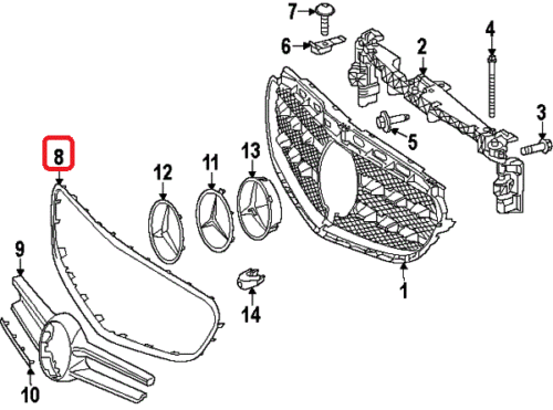 Genuine Mercedes-Benz E W212 Facelift Front Chrome Grill Trim ...