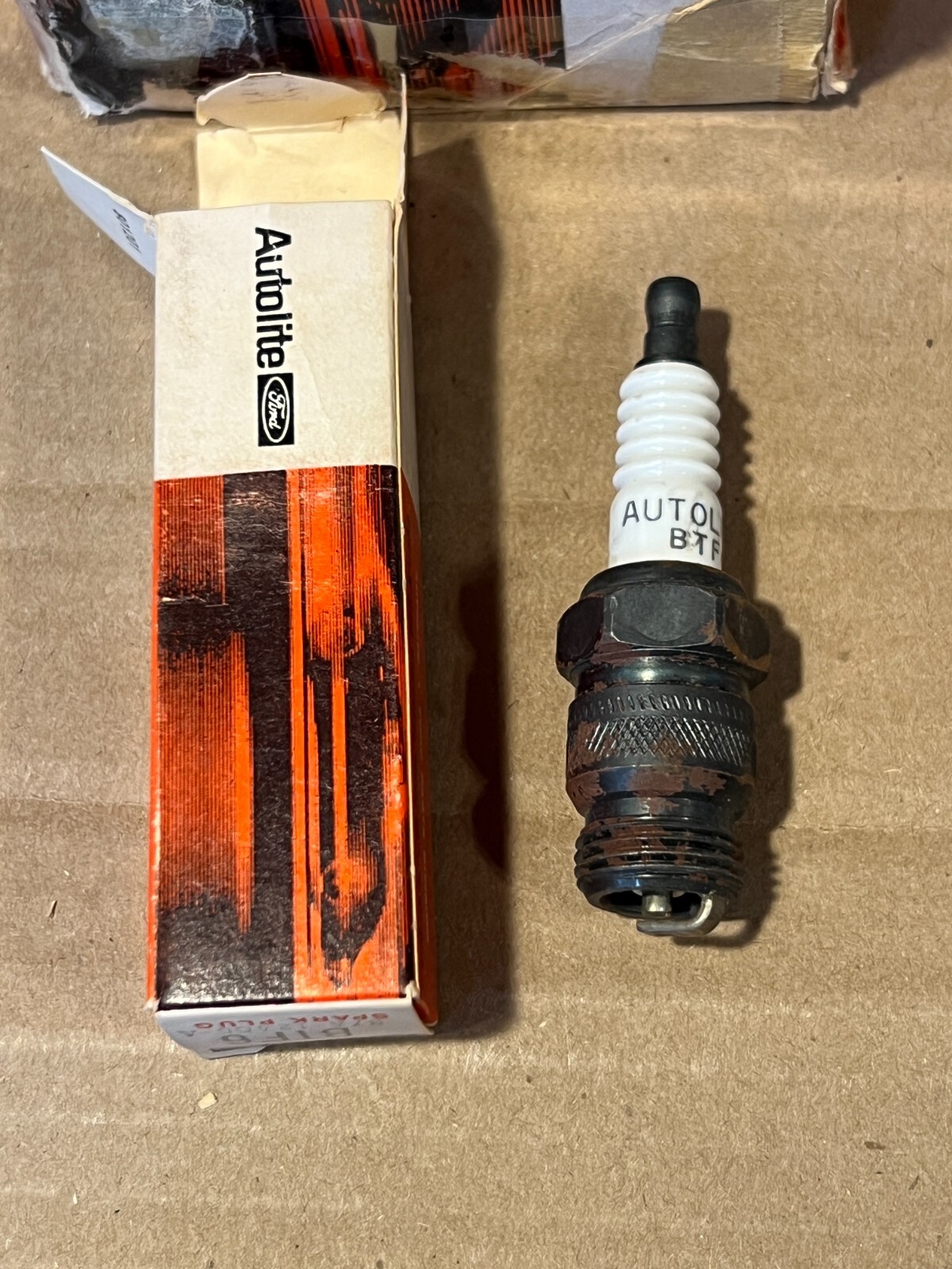 (Box of 10) Vintage Autolite BTF6 Spark Plugs B7A-12405-A 1955-64 Ford ...