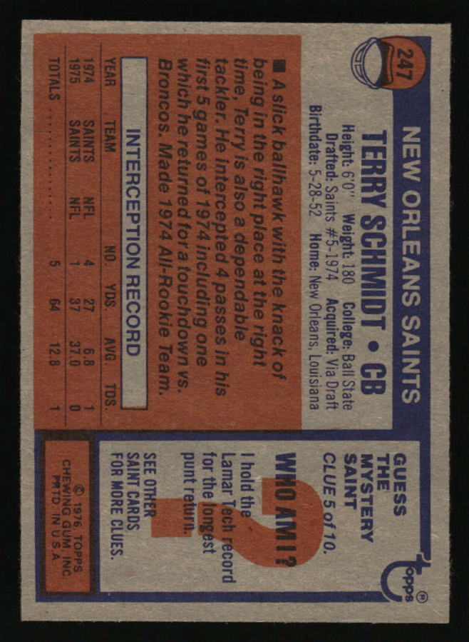 1976 Topps RC #247 Terry Schmidt Rookie | eBay