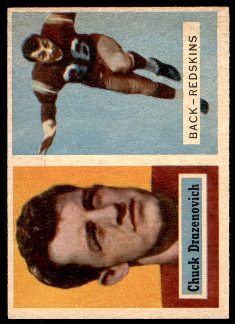 1957 TOPPS CHUCK DRAZENOVICH WASHINGTON REDSKINS #60B NICE CORNERS | eBay
