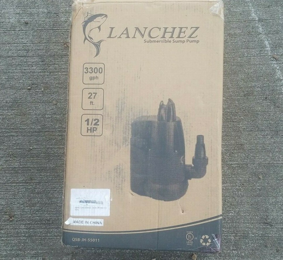 Lanchez 1/2 HP Submersible Water Sump Pump 3300GPF * NEW Sealed Model ...