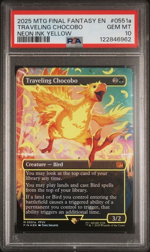 2025 MTG FINAL FANTASY NEON CHOCOBO - YELLOW - TRAVELING CHOCOBO PSA ...