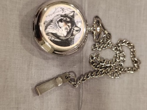 Al Agnew Wolf Dial Silver Tone Quartz Pocket Watch | eBay