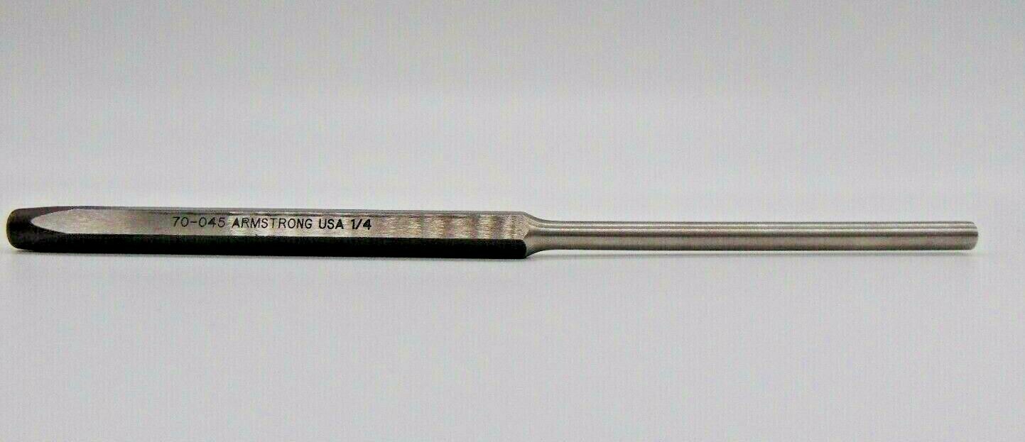 N.O.S 1/4" PIN PUNCH ARMSTRONG Industial 70-045 8" LONG TOOL STEEL for ...