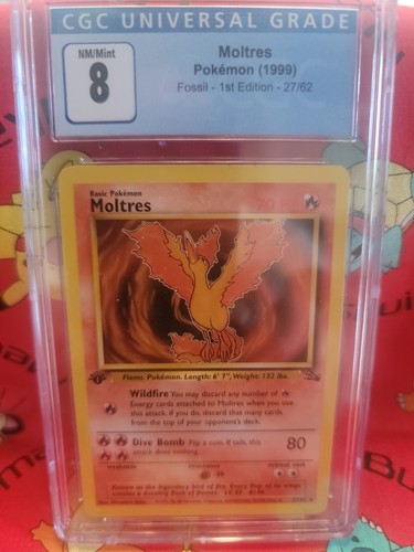 1999 Fossil Pokemon PSA 8 Moltres Non Holo 1st Edition #27 | eBay