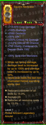 Diablo 3 - Sanctified + ETH + SS Infused - Modded Amulet - Squirt's Necklace | eBay