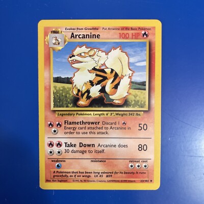 Pokemon TCG WOTC Arcanine 033/130 Base Set 2 Regular NM | eBay