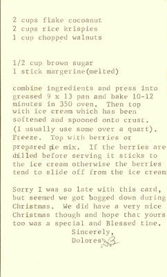 Rice Krispies Ice Cream Desert Recipe 1907 Frazer Montana POSTCARD | eBay