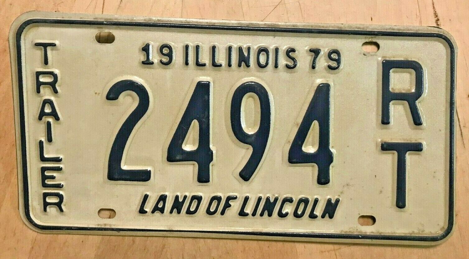 1979 ILLINOIS RENTAL TRAILER LICENSE PLATE " 2494 RT " IL 79 TRL | eBay