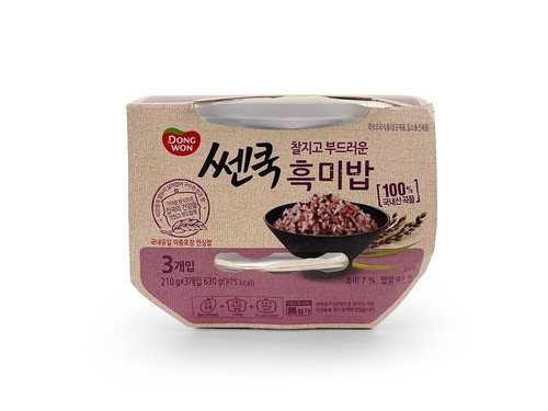 Dongwon Cooked Black Rice 210g*3ea [SenCook/Instant Microwave/Korean ...
