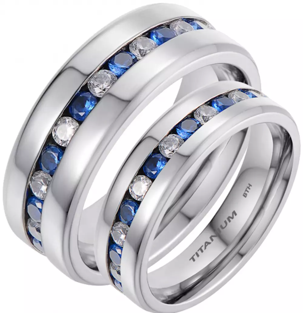 Blue Wedding Ring Sets His And Hers Flash Sales