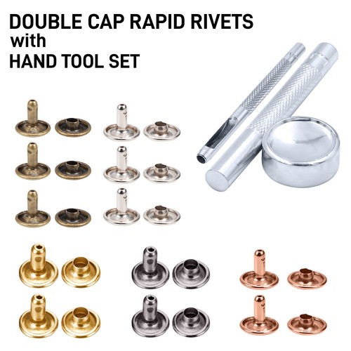 Double Cap Rapid Rivets Fixing Hand Tool for Leather Craft Repair ...