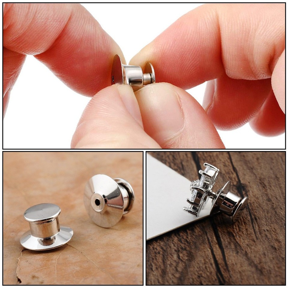 30pcs Metal Locking Pin Backs Locking Pin Keepers Pin Caps Ends Pin ...