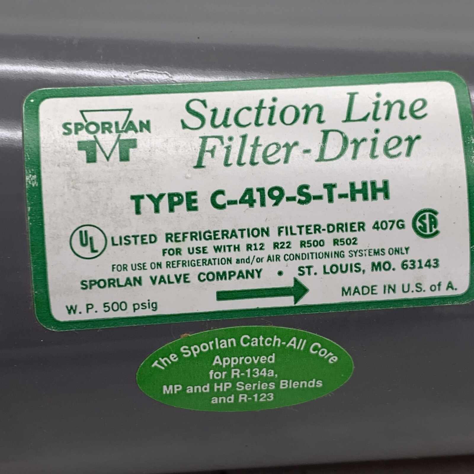 Sporlan Catch-All C-419-S-T-HH Suction Line Filter Drier 1-1/8" ODF ...