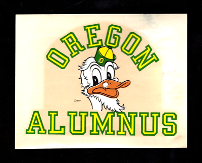 Retro Oregon Ducks Logo Yellow With Forest Yell O Decal
