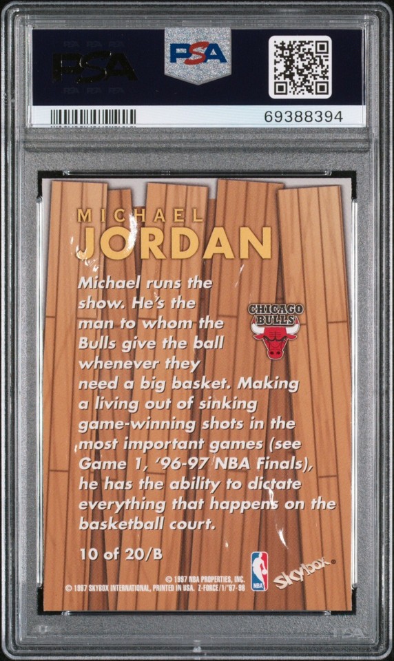 1997 Skybox Z-Force Boss Michael Jordan #10 PSA 8 Chicago Bulls HOF ...
