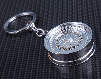 Spoked Alloy Rim Spinning Wheel Keyring Keyfob Keychain Metal Turbo ...