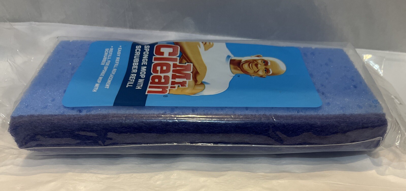 Mr. Clean Blue Sponge Mop Refill Sponge with Scrubber New Replacement ...