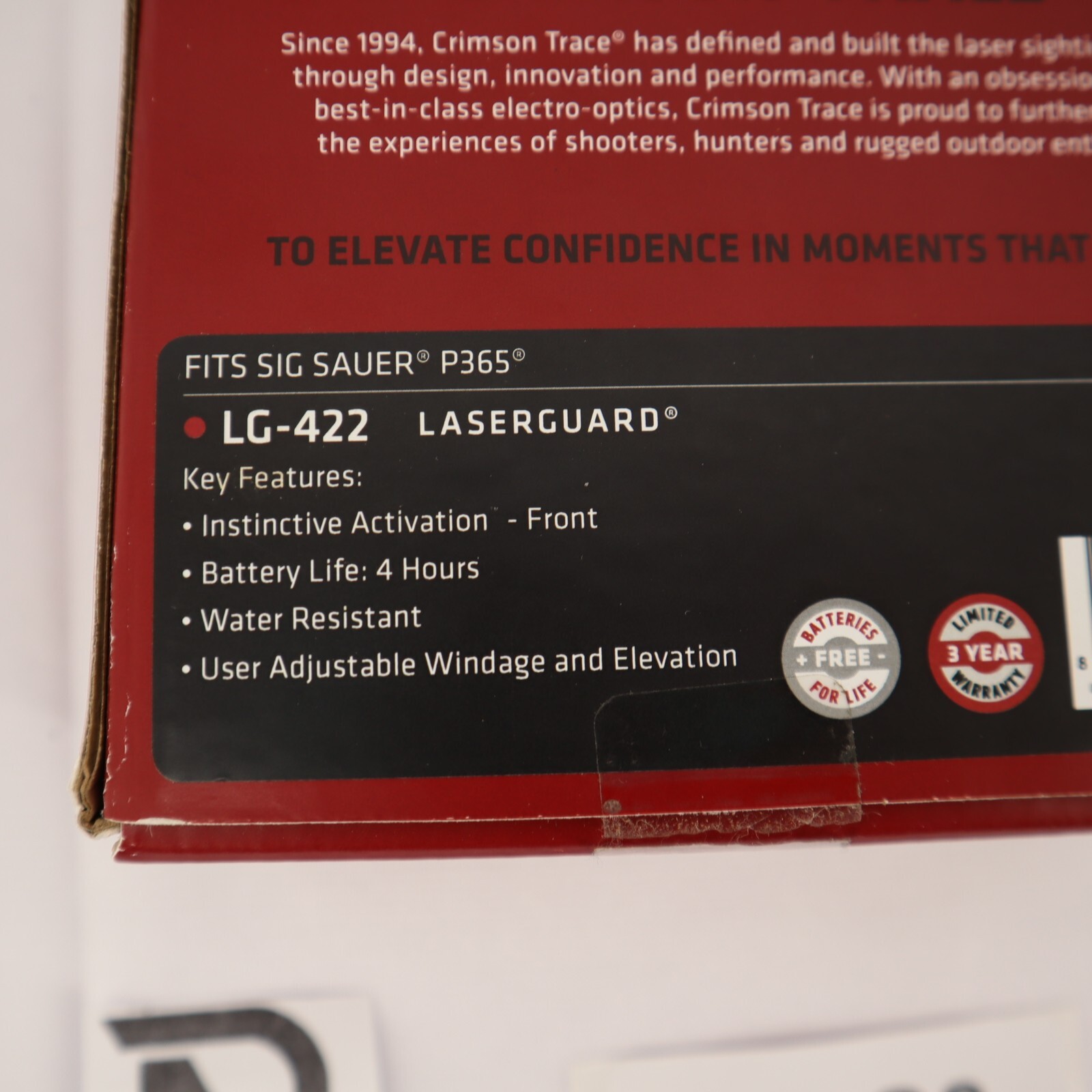 Crimson Trace Laserguard LG-422 Red Laser - Fits SIG SAUER P365 ...