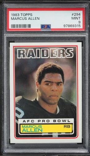 1983 Topps Football #294 Marcus Allen HOF PSA 9 MINT | eBay
